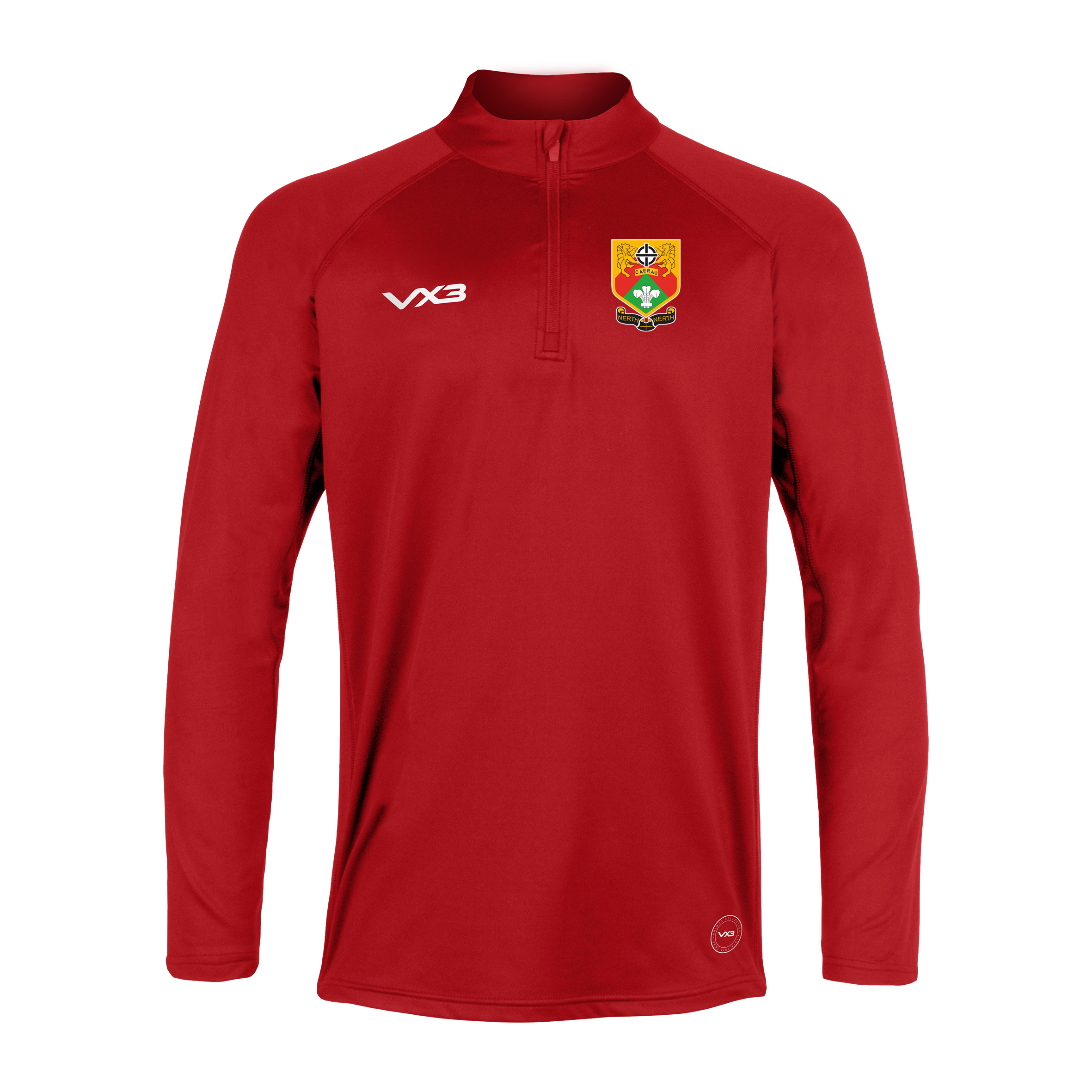 Caerau Ely RFC Primus Quarter Zip Red – VX3