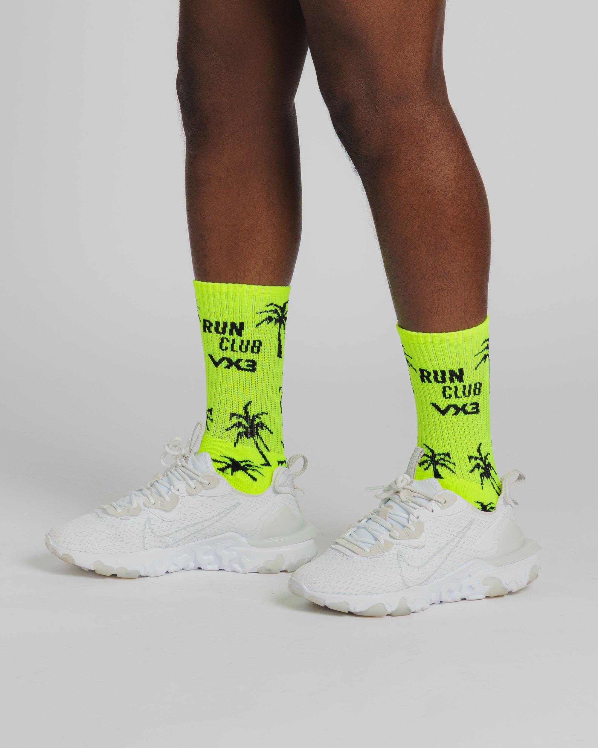 VX3 Run Club Sock Fluro Yellow/Black