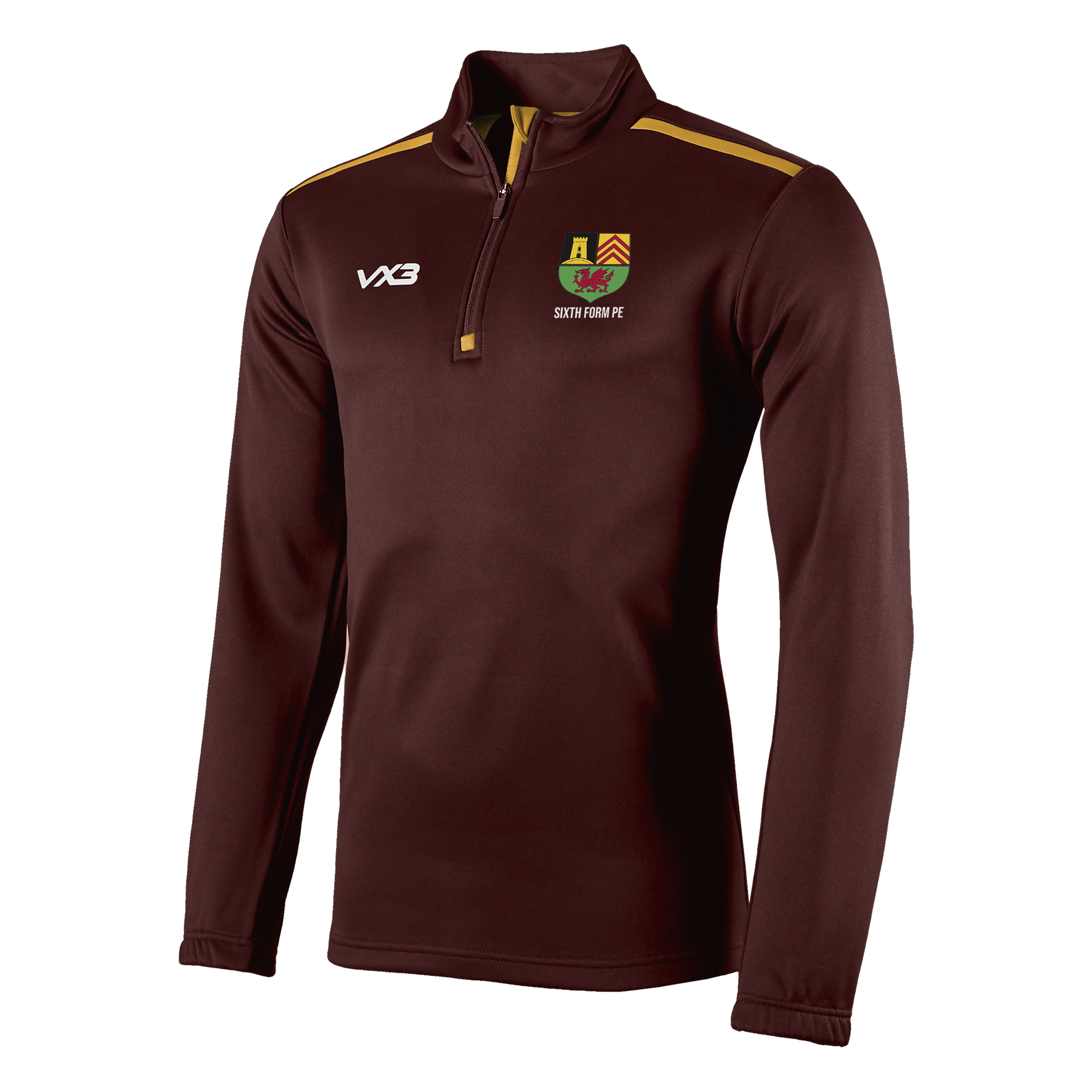 Fitzalan School 6th Form Maroon Fortis Quarter Zip Sweat – VX3