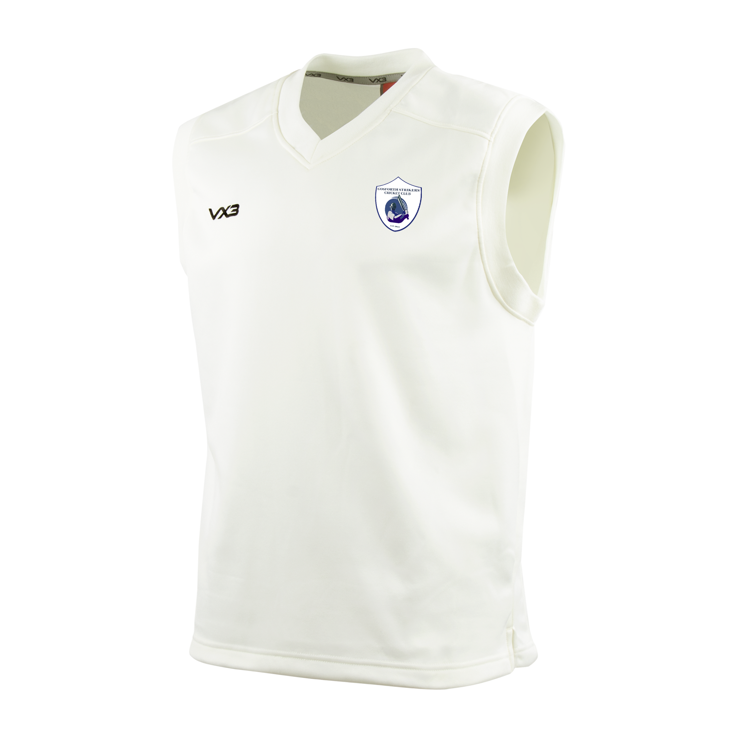 Gosforth Strikers CC Cricket Whites Slipover Elite – VX3