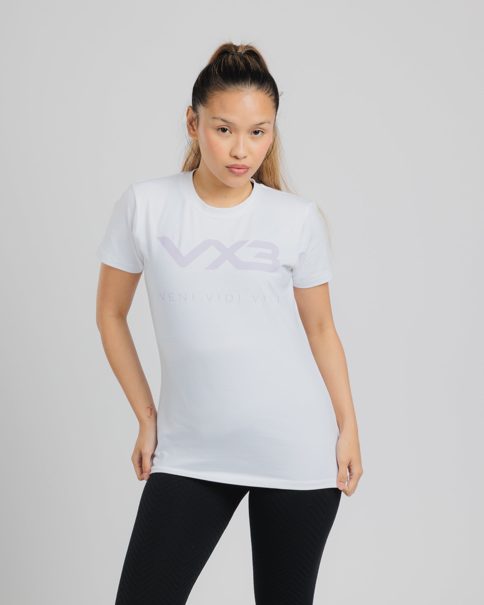 Invicta Ladies Tee White/Pastel Purple – VX3