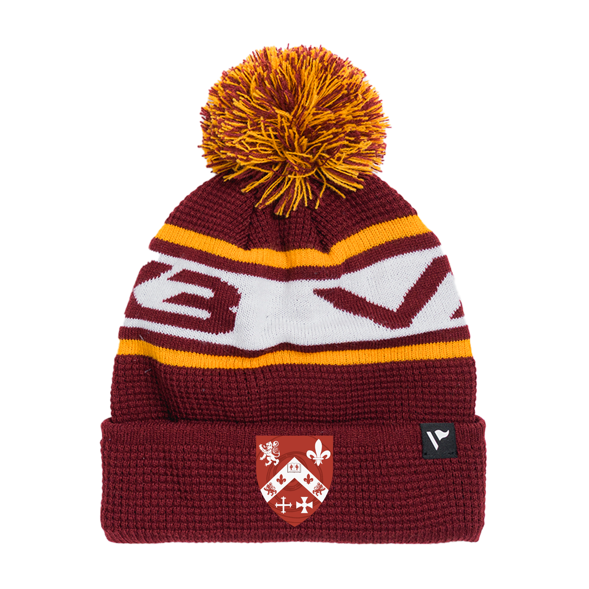 Mound RFC Waffle Knit Bobble Hat - Maroon/Amber/White – VX3