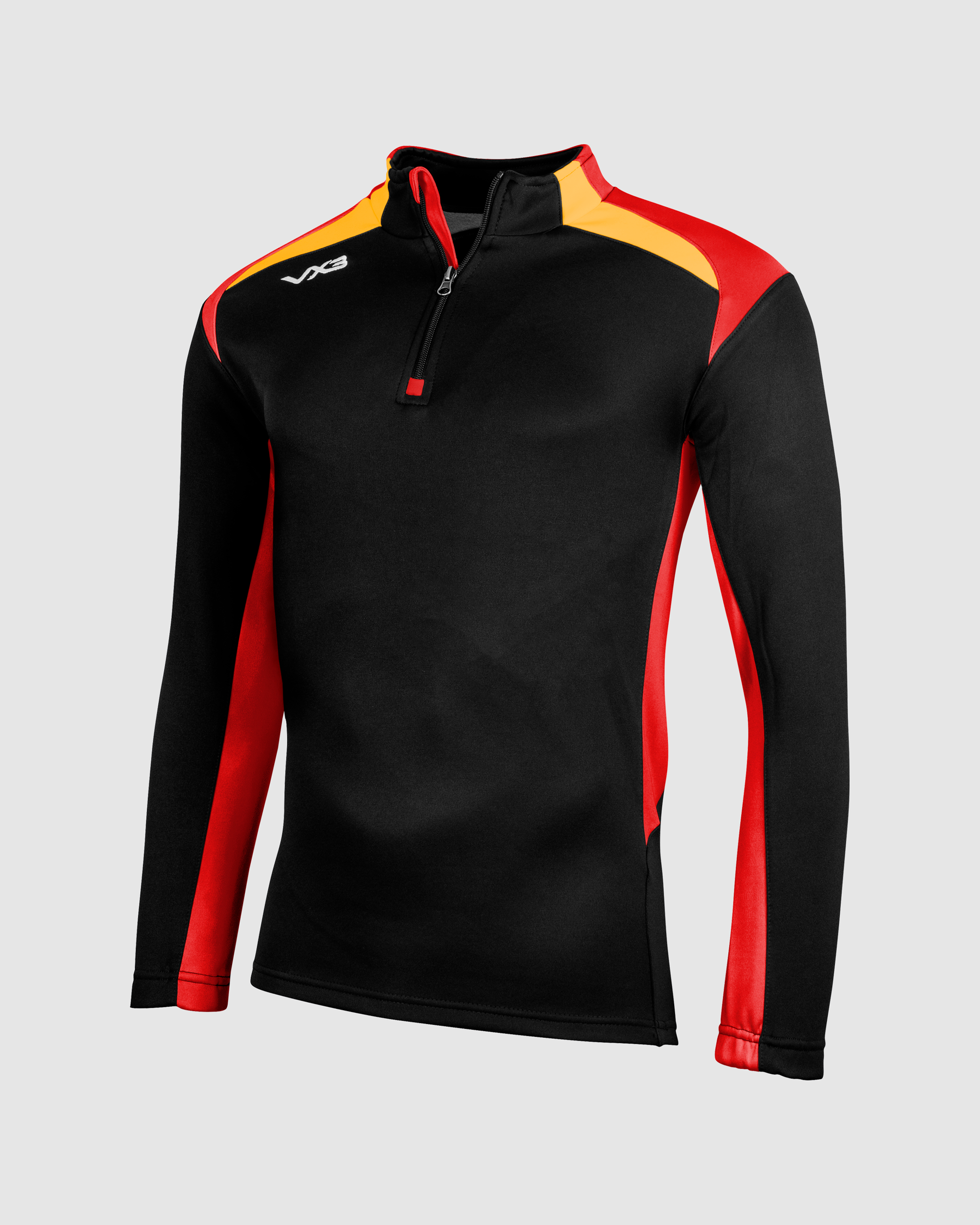 Novus Quarter Zip Sweat Black/Red/Amber – VX3