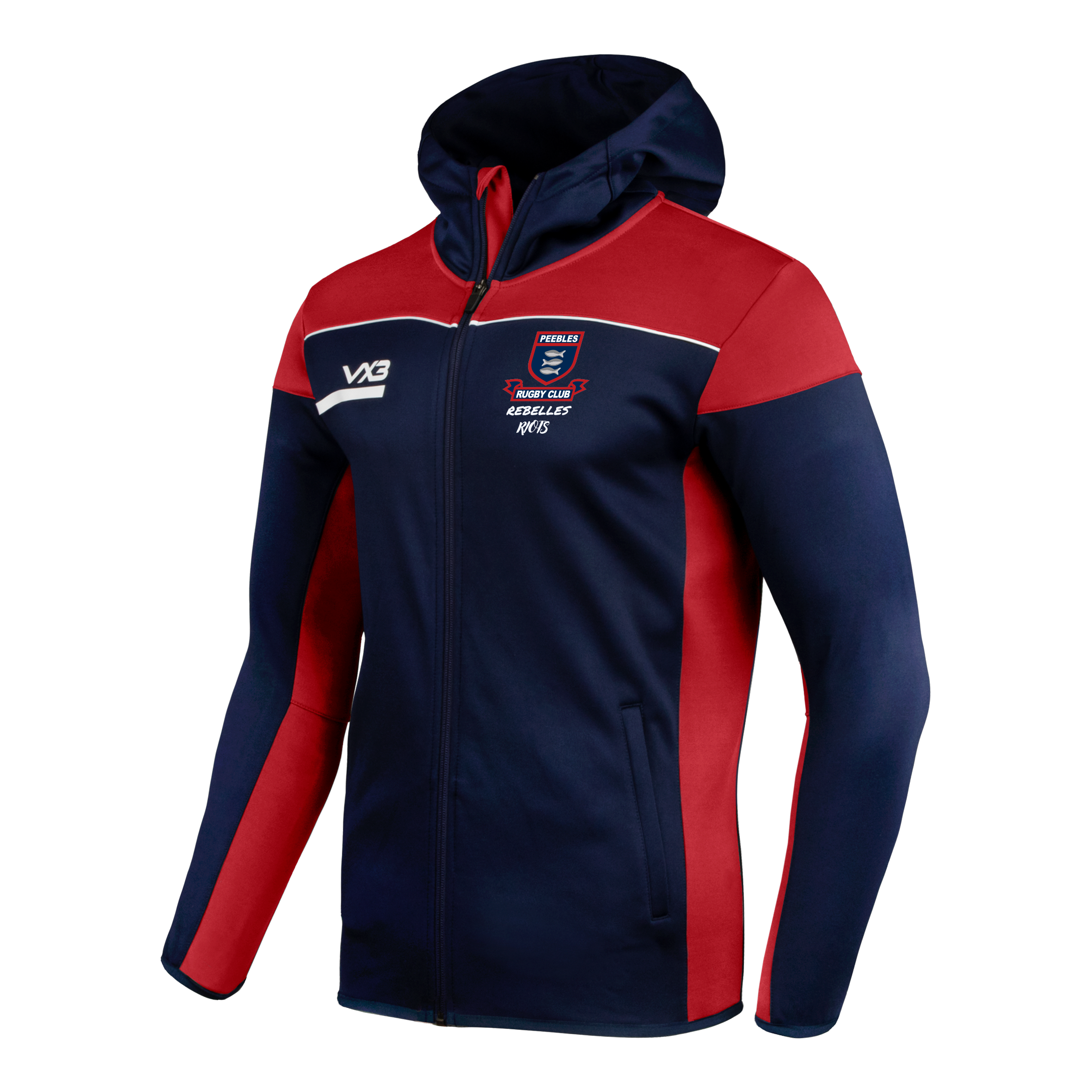 Peebles RFC - Women & Girls Opus Zoodie - Navy Red – VX3