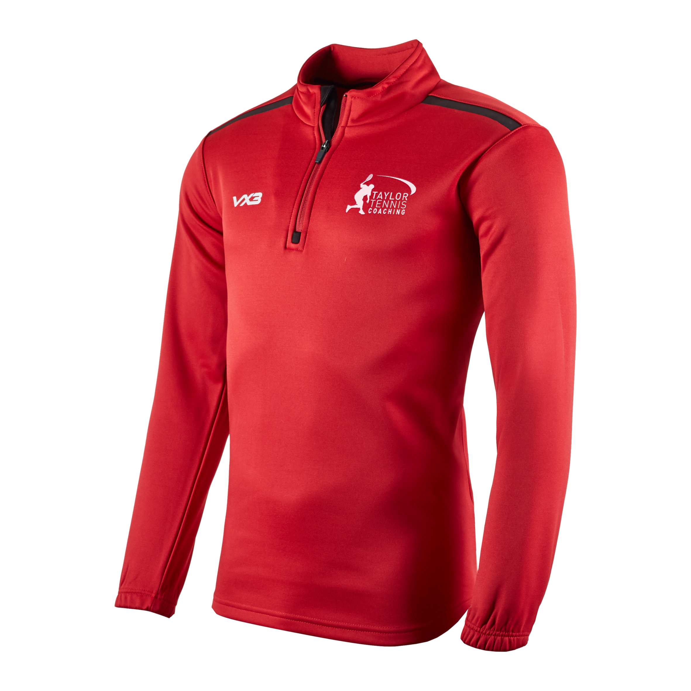 Taylor Tennis Coaching Fortis Half Zip Sweat Red/Black – VX3