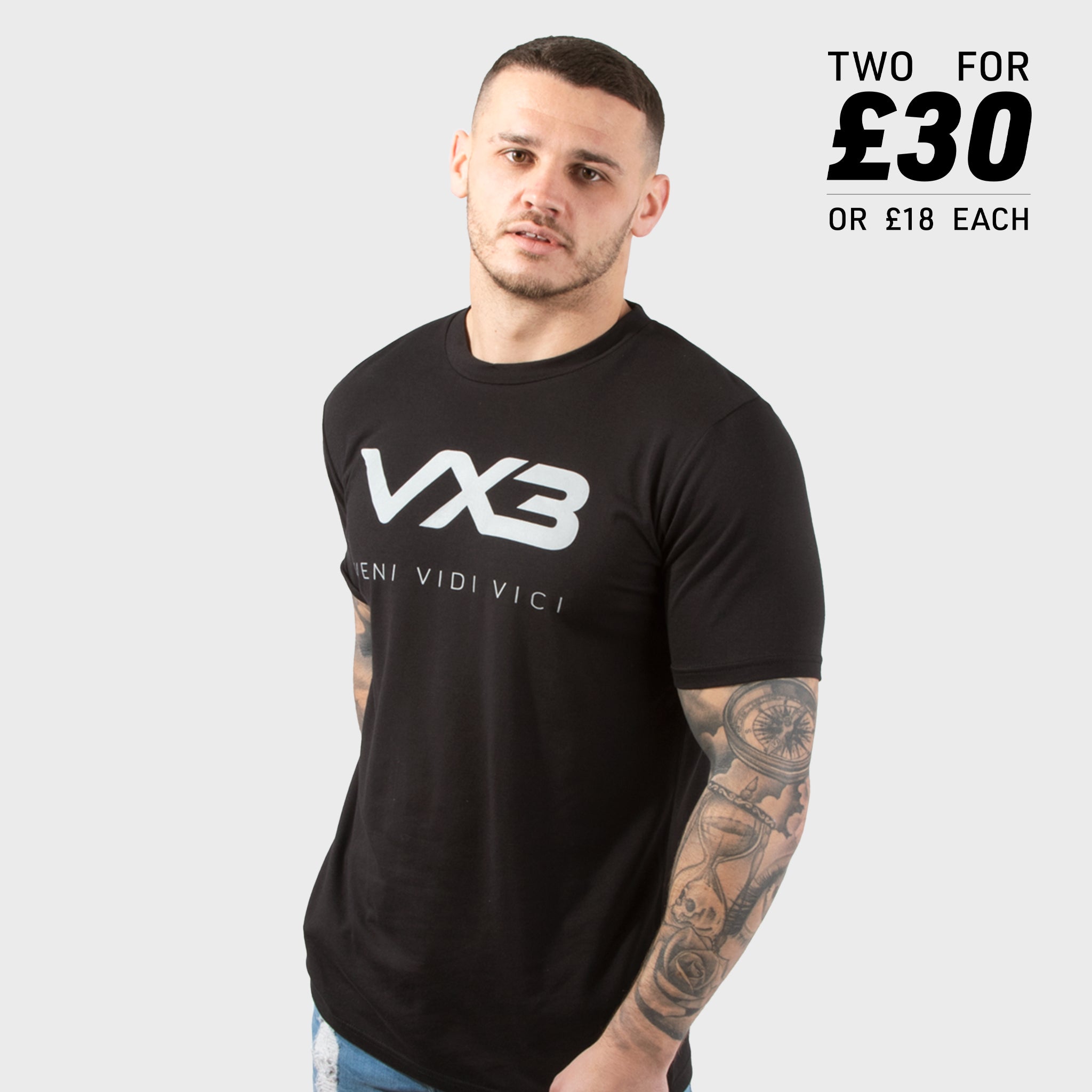 Invicta Tee Black/Light Grey – VX3